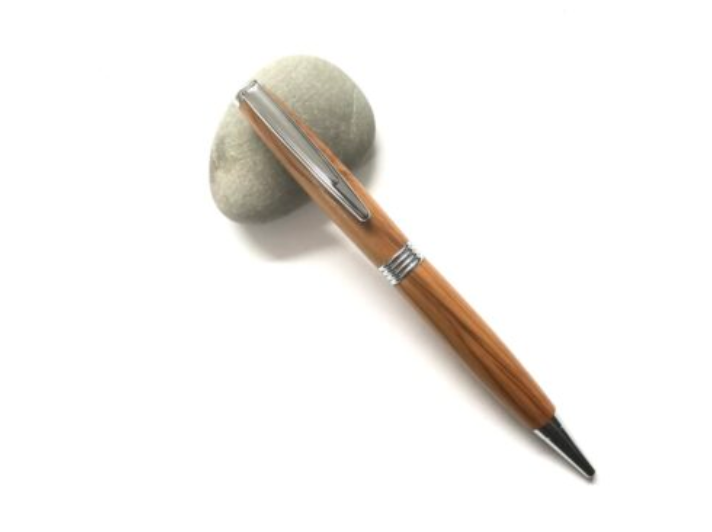 Donegal Handmade Wooden Pen - Yew Streamline with Gold Clip